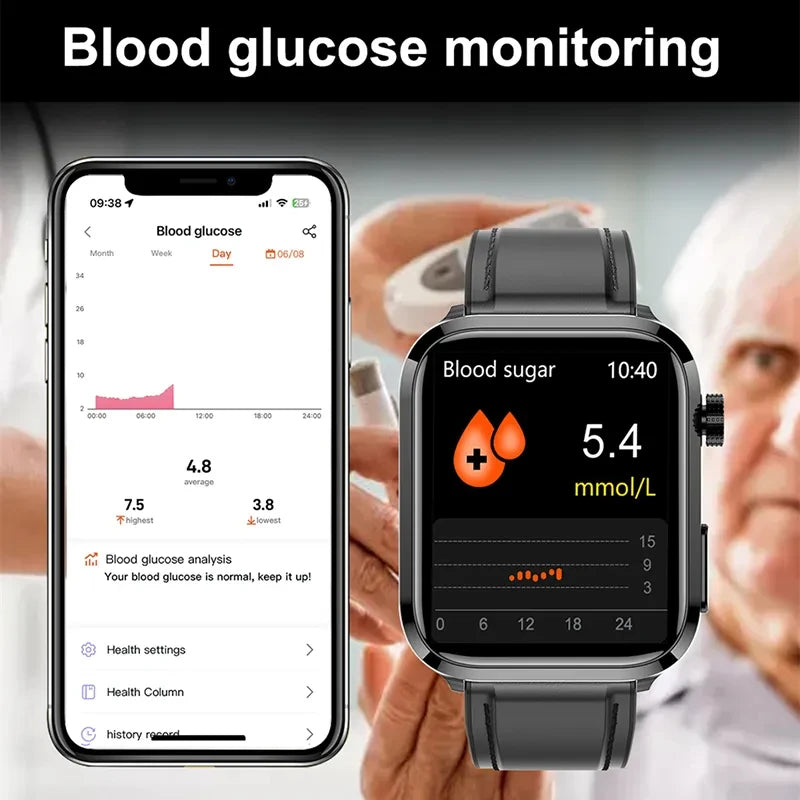 AI Medical Diagnosis Smart Watch-2024 New Blood Lipids Uric Acid Blood ...