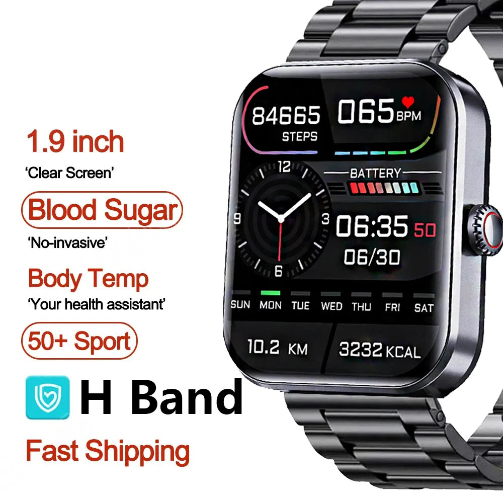 2024 New Blood Glucose Sugar Smart Watch - 24 Hour Heart Rate Fitness ...
