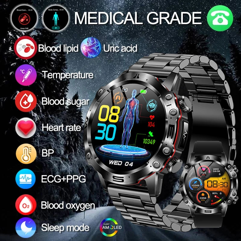 AI Medical Diagnosis Smart Watch-2024 New Blood Lipids Uric Acid Blood ...
