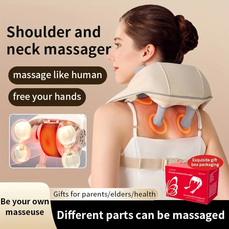 Electric Heat Neck Massage Shawl Shiatsu Kneading Cervical Spine Massa ...