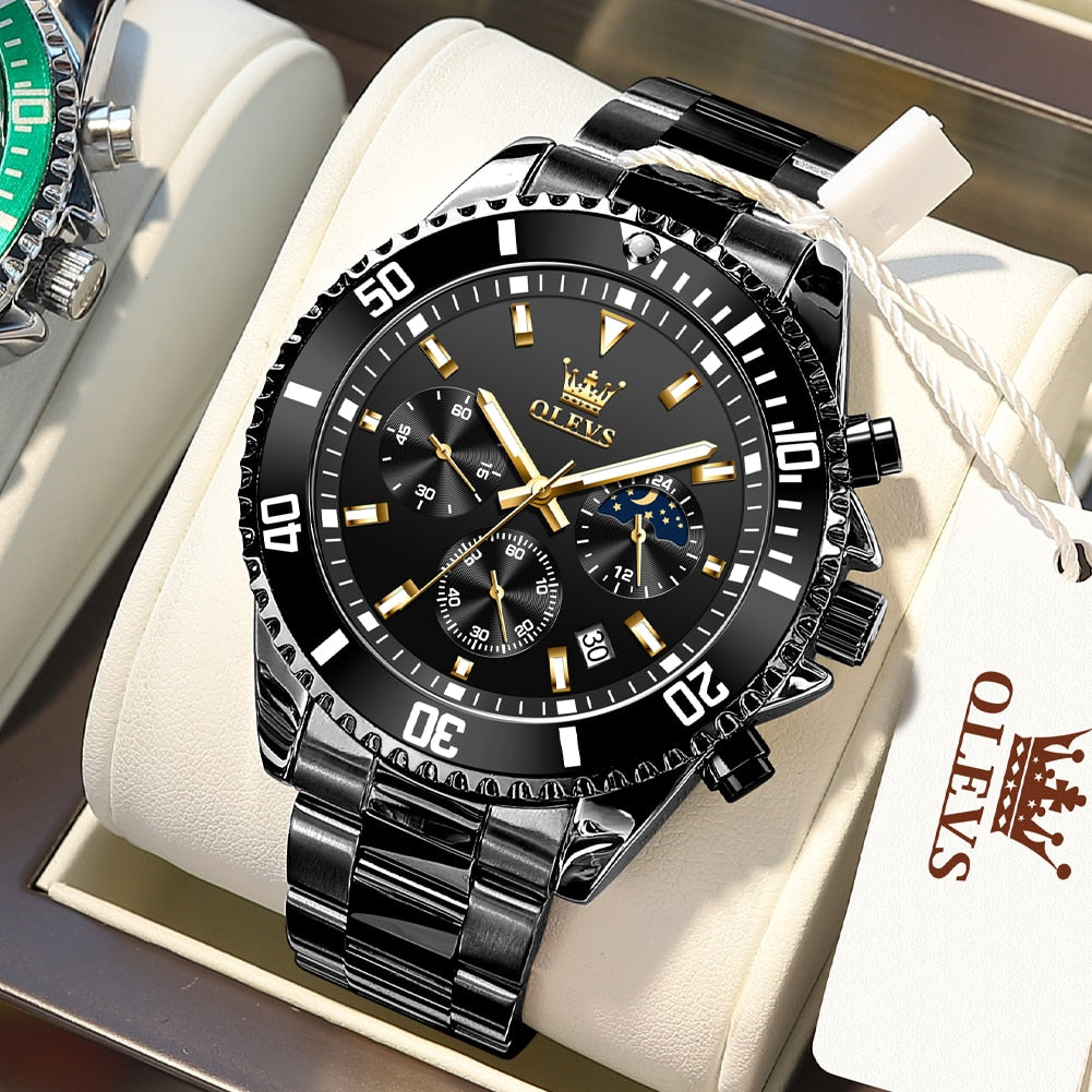 OLEVS 2870 - Business Luxury Men's Watch with Date Moon Phase – Olevs-us.com